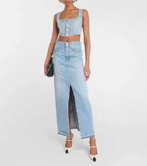 Alessandra Rich Denim Crop Top