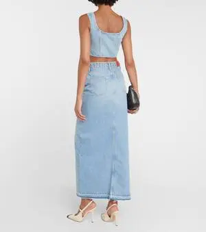 Alessandra Rich Denim Crop Top