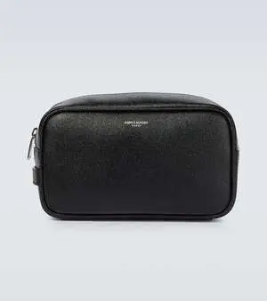 Saint Laurent Leather Washbag - Black