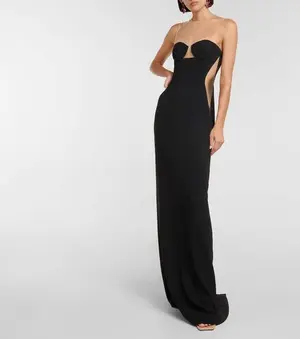 Stella McCartney Mesh-paneled Crepe Gown