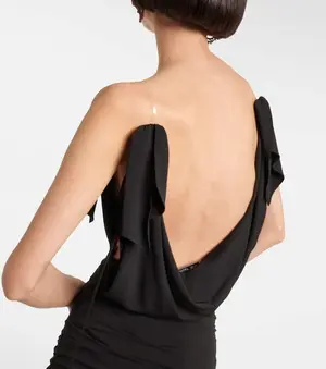 Attico Ruched Draped Jersey Gown