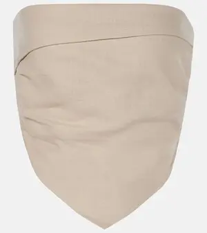 Faithfull The Brand Antibes Linen Bandeau Top - Beige