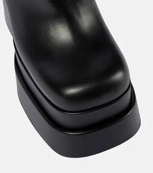 Versace Intrico Leather Platform Ankle Boots
