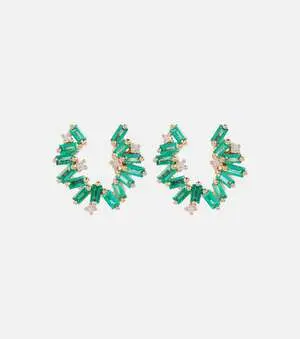 SUZANNE KALAN Izzy Sideway Spiral Earrings - Green