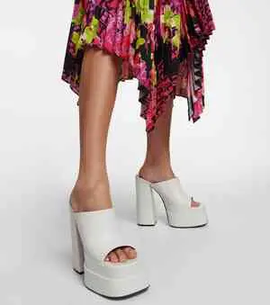 Versace Leather Platform Mules