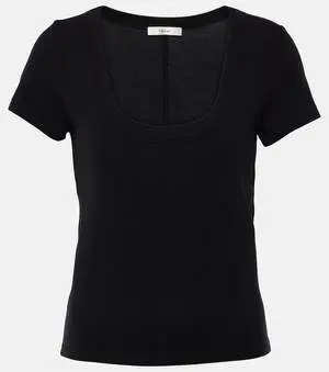 FRAME Rib Baby Tee Jersey Top