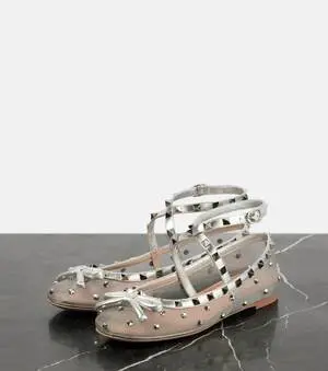 Valentino Garavani Rockstud Mesh Ballet Flats