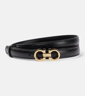 FERRAGAMO Gancini Leather Belt - Black