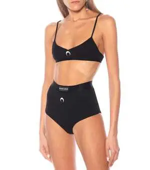 MARINE SERRE Ribbed-knit Stretch-cotton Briefs