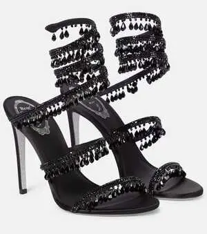Rene Caovilla Embellished Satin Sandals