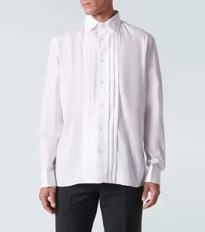 Rubinacci Pleated Cotton Tuxedo Shirt