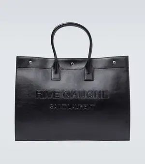 Saint Laurent Rive Gauche Leather Tote Bag - Black