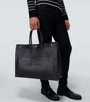 Saint Laurent Rive Gauche Leather Tote Bag