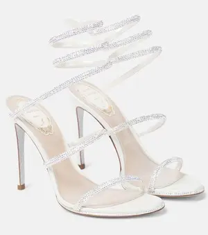 Rene Caovilla Cleo Embellished Leather Sandals - White