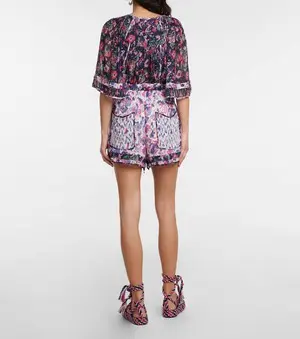 MARANT ETOILE Riolmy Printed Georgette Shorts - White