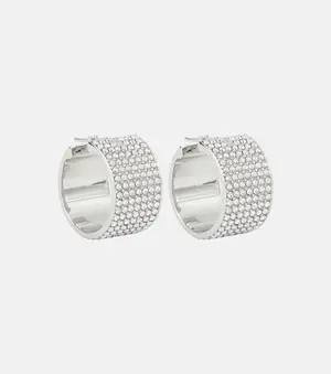 Amina Muaddi Embellished Hoop Earrings - Silver