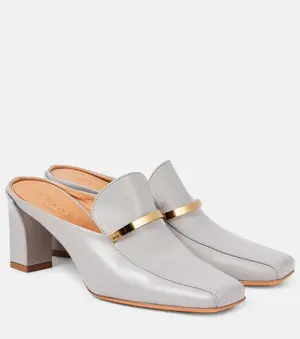 TOD'S Leather Mules - Grey