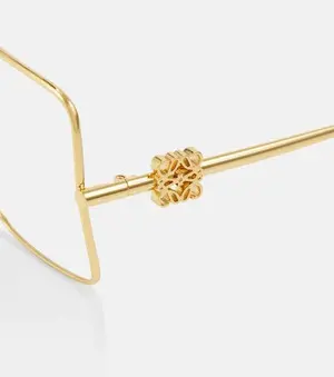Loewe Anagram Square Frame Glasses - Gold