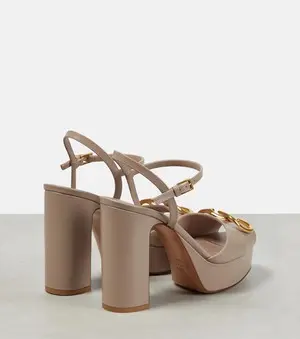 Valentino Garavani Vlogo Leather Platform Sandals