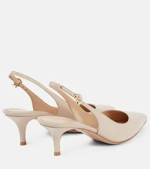 GIANVITO ROSSI Ribbon Sling Leather Slingback Pumps