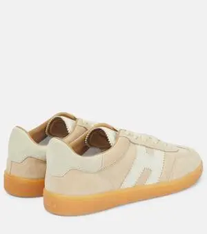 Hogan H647 Leather-trimmed Sneakers - Beige