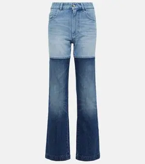 PETER DO Patchwork High-rise Straight Jeans