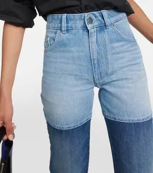 PETER DO Patchwork High-rise Straight Jeans