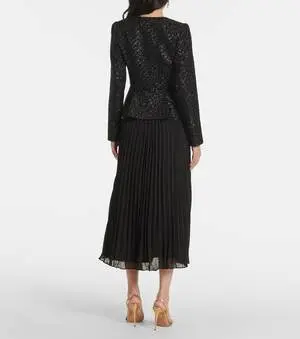 SELF-PORTRAIT Boucle Chiffon Midi Dress