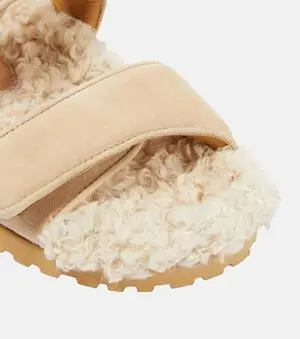 GIA BORGHINI Alvine Suede And Shearling Slides