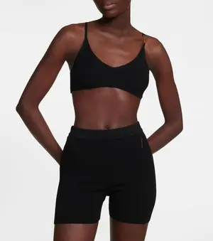 Jacquemus Le Short Pralu Ribbed-knit Shorts - Black