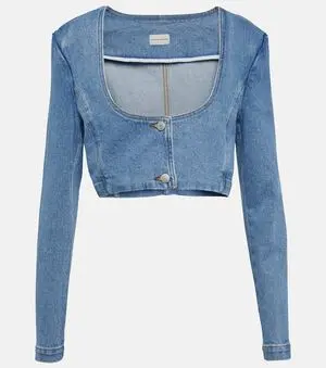 Magda Butrym Cropped Denim Top - Blue