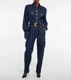 Magda Butrym Navy Straight Leg Cargo Jeans
