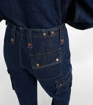 Magda Butrym Navy Straight Leg Cargo Jeans