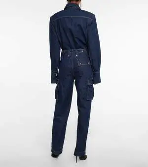 Magda Butrym Navy Straight Leg Cargo Jeans