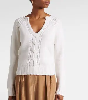 Max Mara Cancan Cable-knit Cashmere Sweater