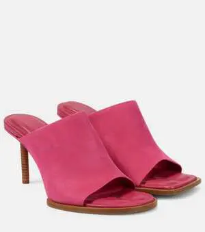 Jacquemus Les Mules Rond Carre Asymmetrical Suede Mules