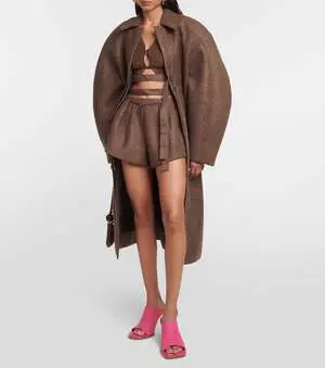 Jacquemus Les Mules Rond Carre Asymmetrical Suede Mules