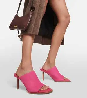 Jacquemus Les Mules Rond Carre Asymmetrical Suede Mules