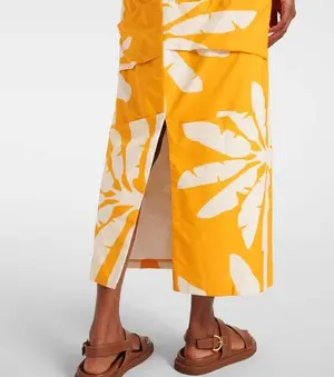 Johanna Ortiz Printed Cutout Midi Dress