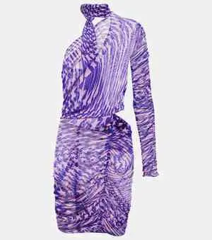 MUGLER Printed Mesh Minidress