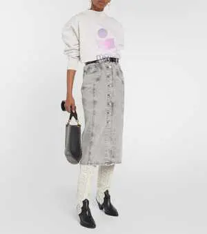 MARANT ETOILE Vandy Denim Midi Skirt