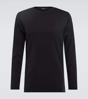 TOM FORD Long-sleeve Cotton-blend T-shirt - Black