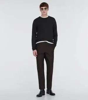 TOM FORD Long-sleeve Cotton-blend T-shirt - Black