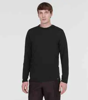 TOM FORD Long-sleeve Cotton-blend T-shirt - Black