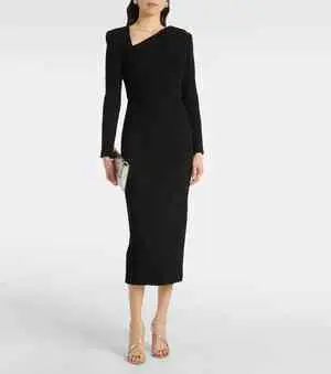 Roland Mouret Wool Crepe Midi Dress