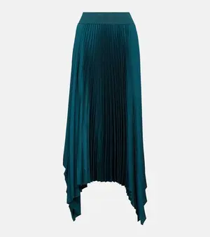 JOSEPH Ade Asymmetric Crepe Midi Skirt - Blue