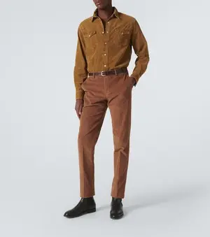 SLOWEAR Incotex Cotton Corduroy Straight Trousers