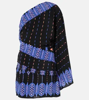 Johanna Ortiz Printed One-shoulder Mini Dress - Multicoloured