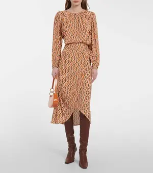 Velvet By Graham & Spencer Laura Printed Crepe Blouse