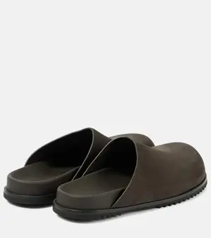Rick Owens Granola Leather Slides - Brown